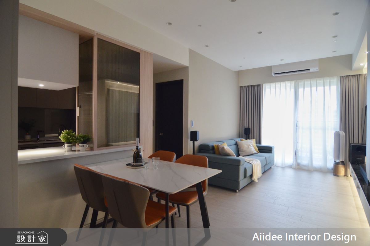 22坪新成屋(5年以下)_現代簡約風客廳餐廳中島案例圖片_艾迪室內裝修設計有限公司 AIIDEE Design_艾迪05_左營翡翠流域_22坪現代簡約風_高雄室內設計之2－設計家 Searchome