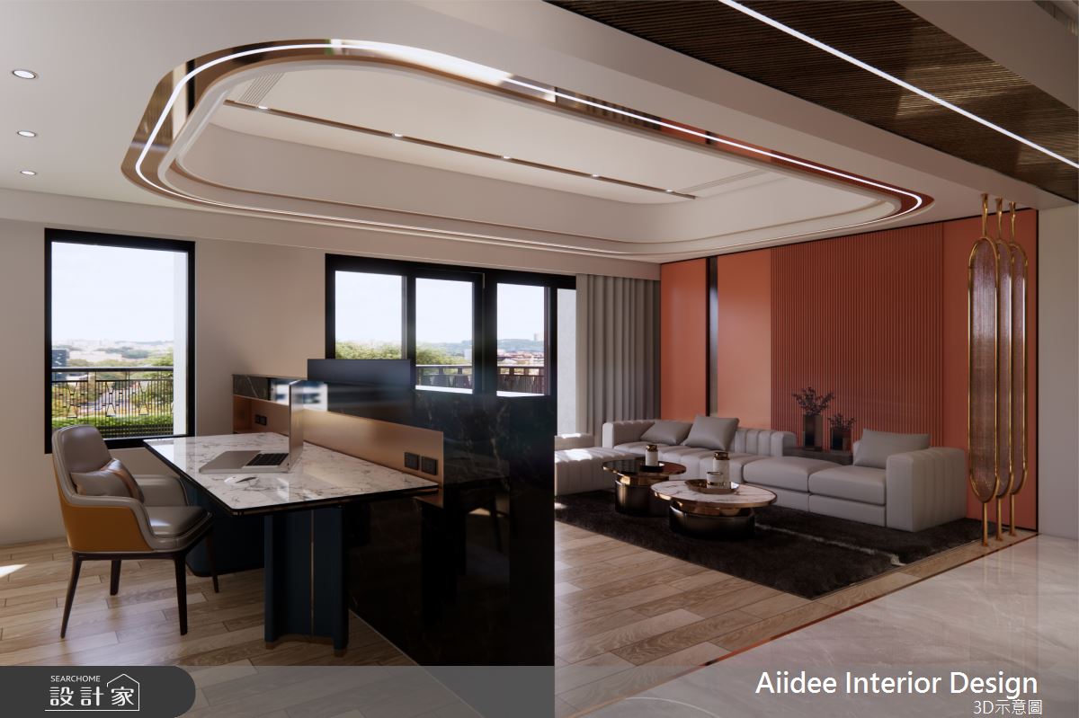 50坪預售屋_現代輕奢風客廳書房案例圖片_艾迪室內裝修設計有限公司 AIIDEE Design_艾迪07_左營築硯_50坪現代輕奢風_高雄室內設計之3－設計家 Searchome