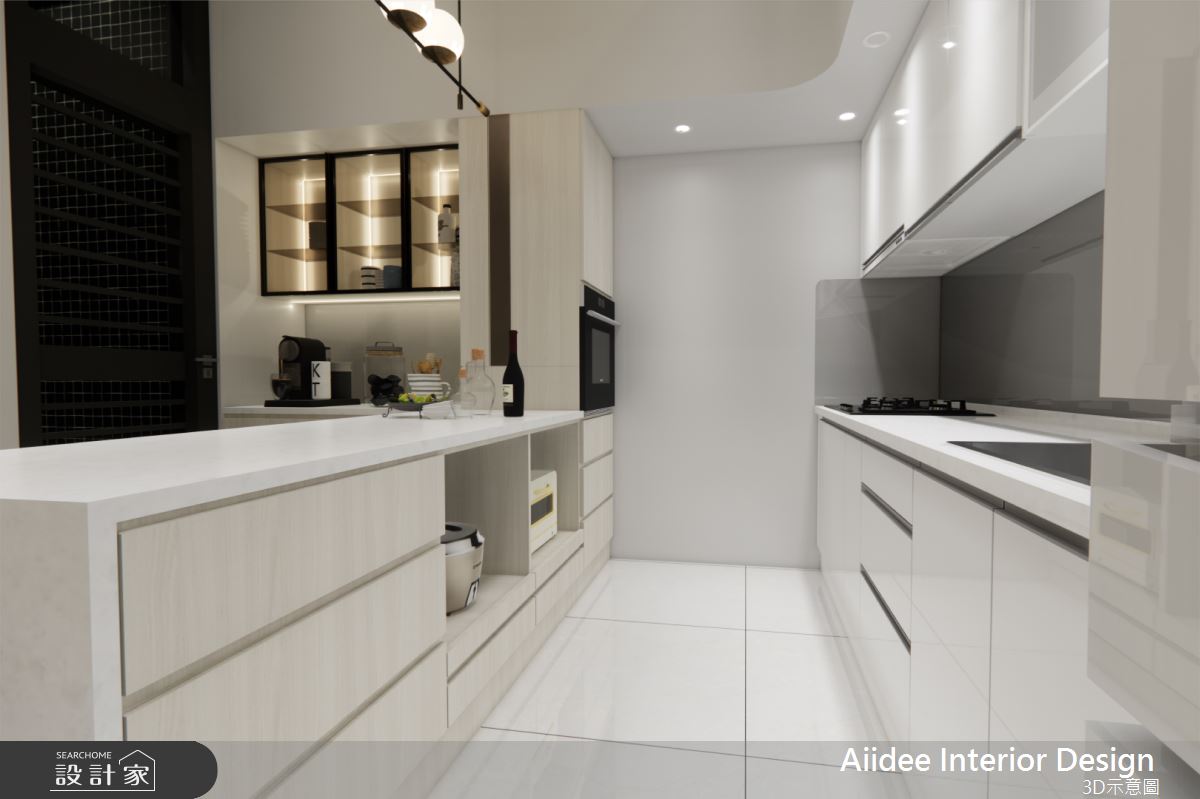 25坪新成屋(5年以下)_輕奢風廚房中島案例圖片_艾迪室內裝修設計有限公司 AIIDEE Design_艾迪11_屏東龍泉透天宅_25坪輕奢風_高雄室內設計之8－設計家 Searchome